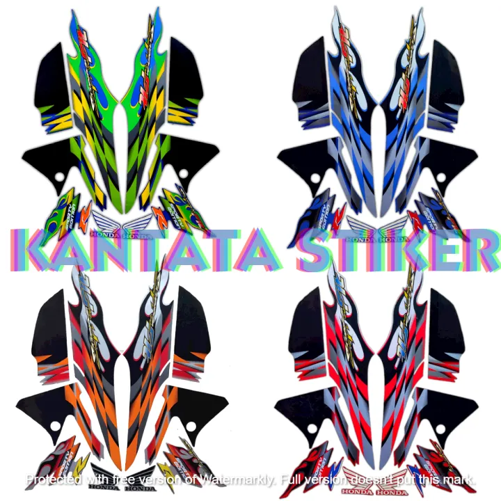 STIKER STRIPING LIS BODY MOTOR HONDA SUPRA FIT 2006 CW STANDAR FULL SET ...