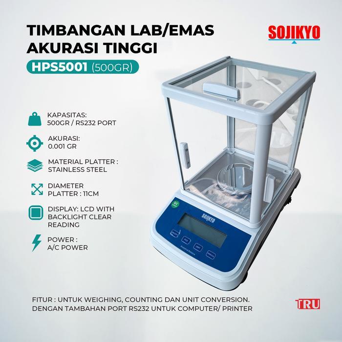 TIMBANGAN ANALITIK EMAS / LAB AKURASI TINGGI 500GR AKURASI 0.001GR HIGH ...