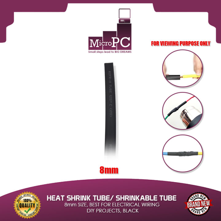 HEAT SHRINK TUBE/ SHRINKABLE TUBE 8mm SIZE, BEST FOR ELECTRICAL WIRING ...