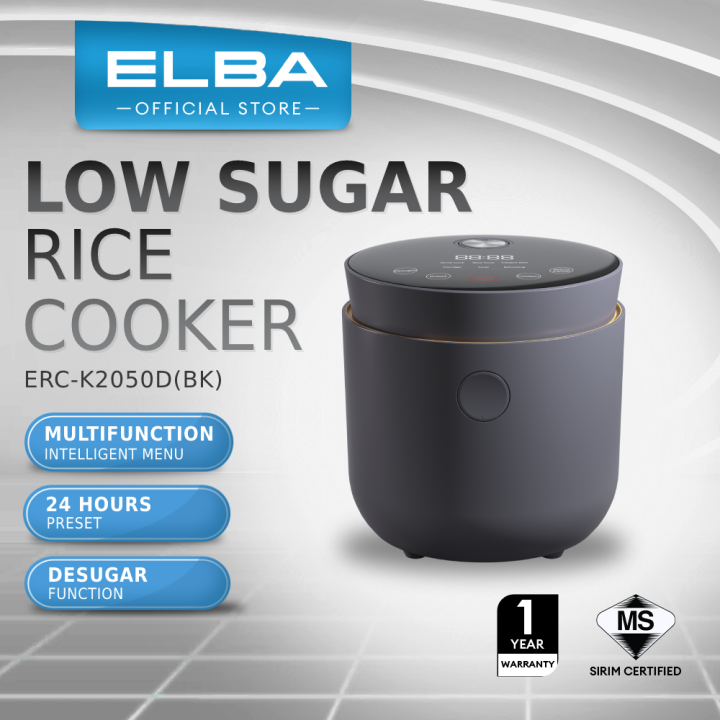 [Online Exclusive] ELBA Low Sugar Rice Cooker ERC-K2050D(BK) - Black ...