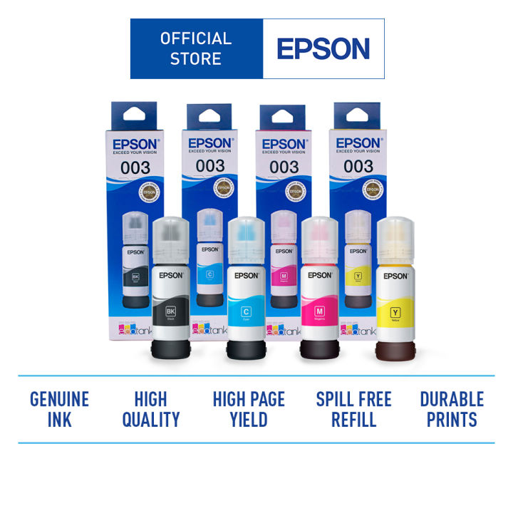 (พร้อมกล่อง)หมึกเติมของแท้ เอปสัน EPSON 003 ของแท้ 100%เหมาะสำหรับ ...