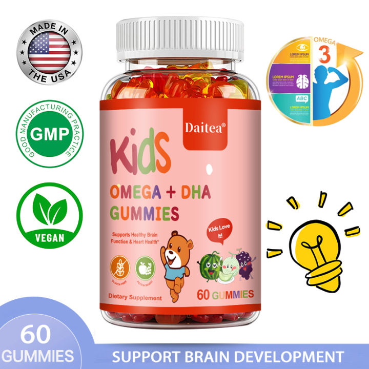 Daitea Children's Omega 3+DHA Gummies - Support brain development ...