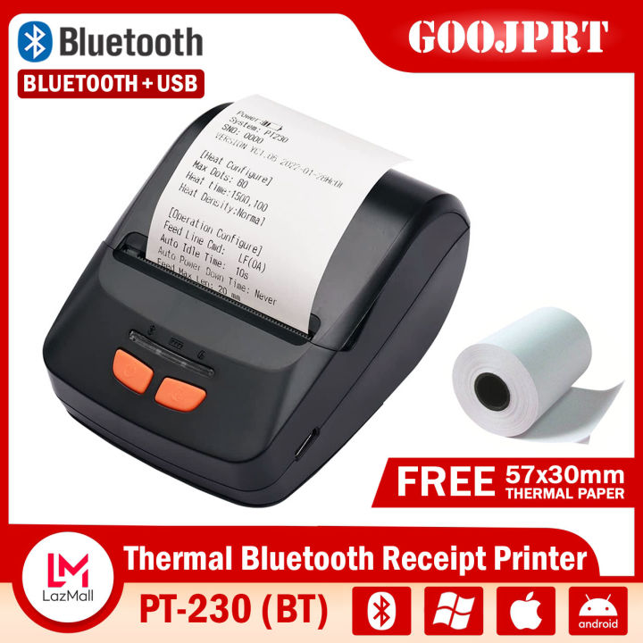 Goojprt PT-230 Portable Bluetooth Thermal Printer Handheld 58mm Receipt ...