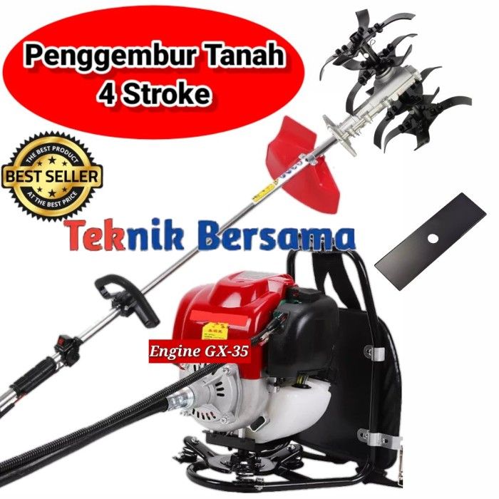 MESIN POTONG RUMPUT 4 TAK MOLLAR DAN PENGGEMBUR TANAH ENGINE GX 35 ...