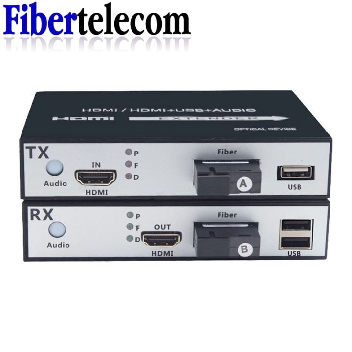 HDMI to Fiber Optic Converter 1080P HDMI Fiber Optic Video Extender KVM ...