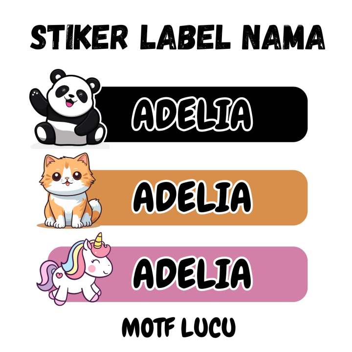 Stiker Label Nama Stiker Label Stiker Lucu Stiker isi 35 pcs | Lazada ...