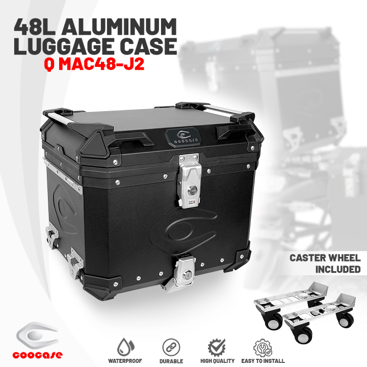 COOCASE ALUMINUM TOP BOX W/ CASTER WHEEL 48L / 58L / 68L DUAL-FUNCTION ...