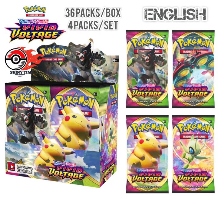 36 Packs/Box & 4 Packs/Set Pokemon TCG: Sword & Shield - Booster Pack ...