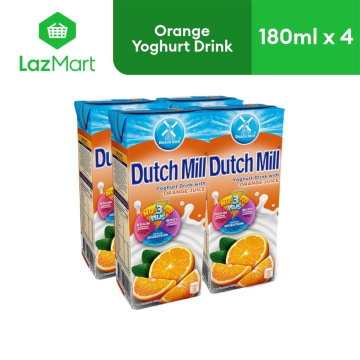 Dutch Mill UHT Yoghurt Drink Orange 180ml x 4 | Lazada PH