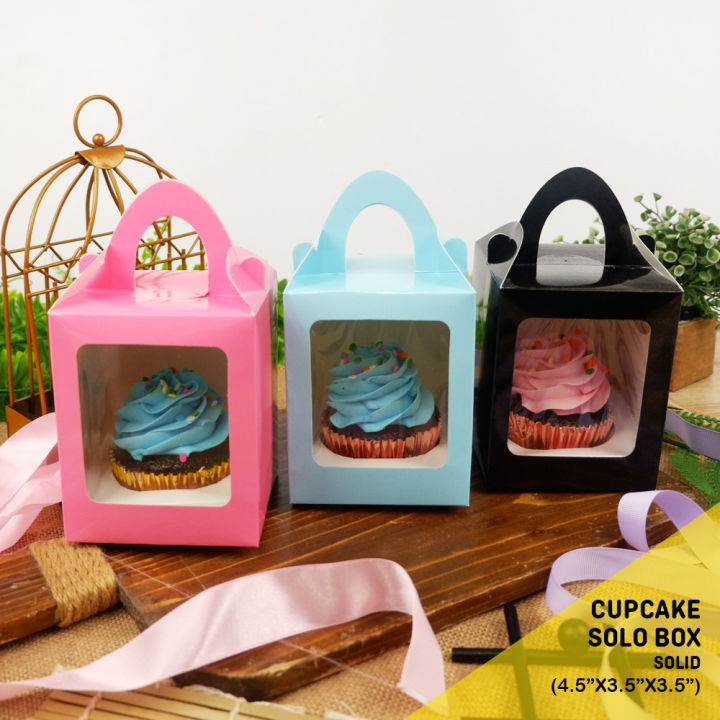 Pastry Box Single Solo Cupcake Box Cookies Box Individual Box with Handle | Lazada PH