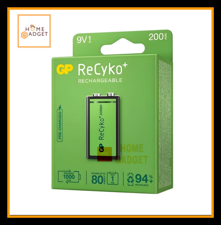 [ORIGINAL]GP Batteries ReCyko+ Rechargeable Battery 9V 200mAH ...