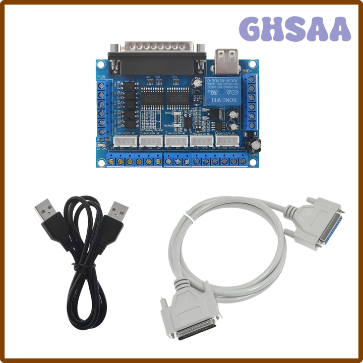 MACH3 Interface Board CNC 5 Axis with Optocoupler Adapter USB Cable for ...