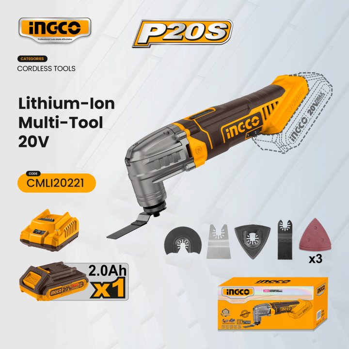 Ingco 20V Lithium-Ion Oscillating Multi Tool with 6-speed adjustment IPT | Lazada PH