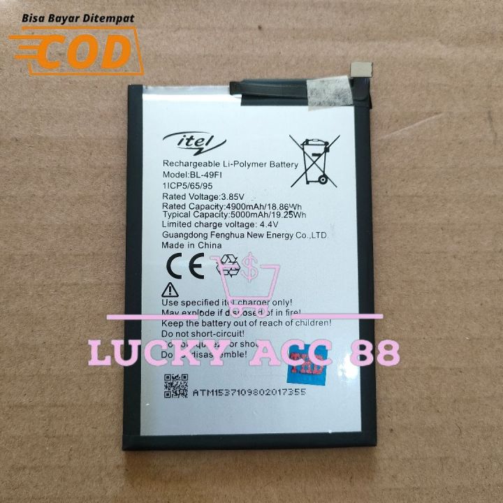Baterai Batre Itel Vision 3 P682LP S661L S6651L Original Model BL-49FI ...