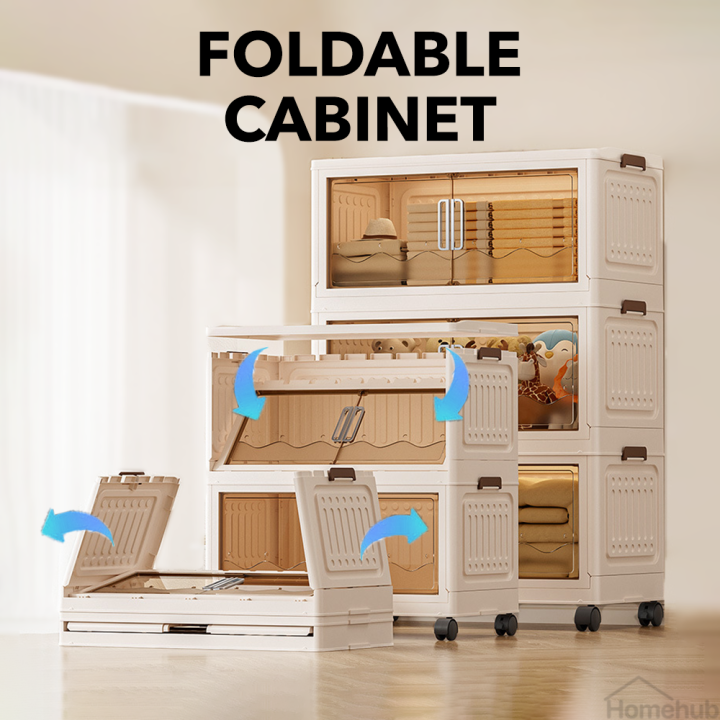 Homehub Storage Cabinet Drawer Foldable Collapsible Stackable Cupboard ...
