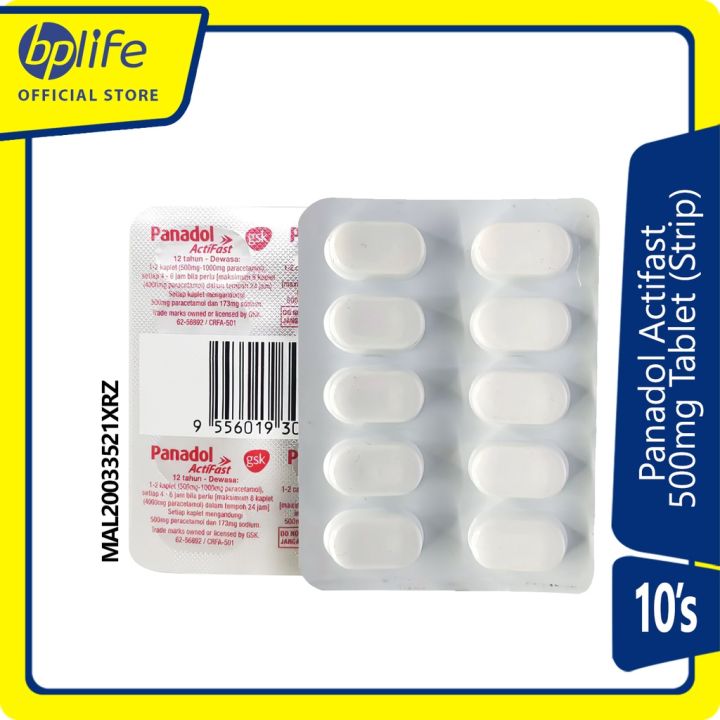 Panadol Actifast 500mg Tablet 10s (Strip) | Lazada