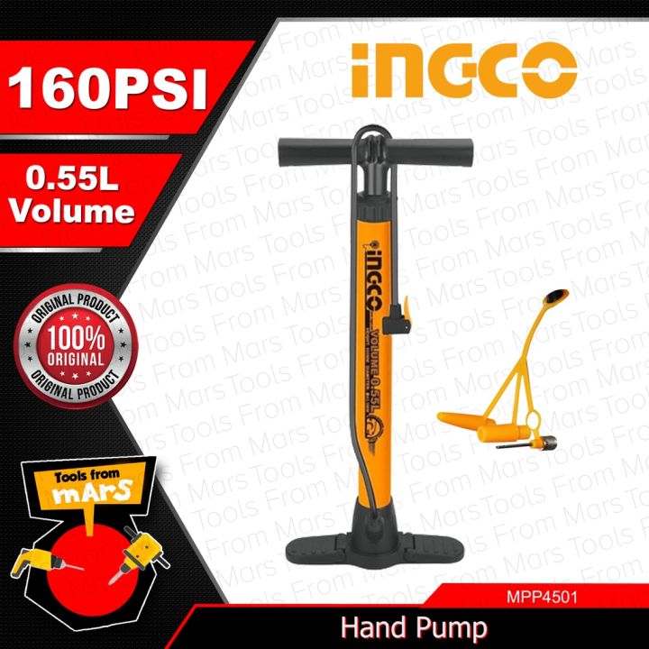 INGCO Aluminum Hand Pump For Bicycle MPP4501-TFM-HT2 | Lazada PH