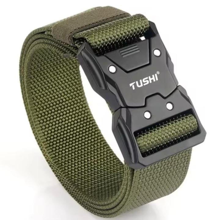 TERLARIS Ikat Pinggang Pria Tactical Military Tali Canvas Nilon Kepala ...