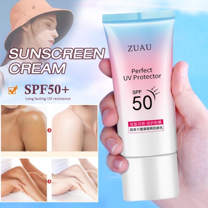 ZUAU UV Protector Sunscreen Cream Spf50+ For Face Pomegranate Isolation Whitening Sunblock Cream ...