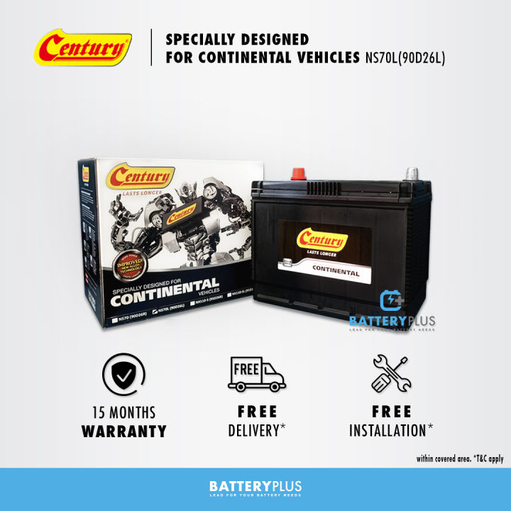 NS70 | NS70L | 90D26R | 90D26L Century Continental (SDFC) MF Car ...