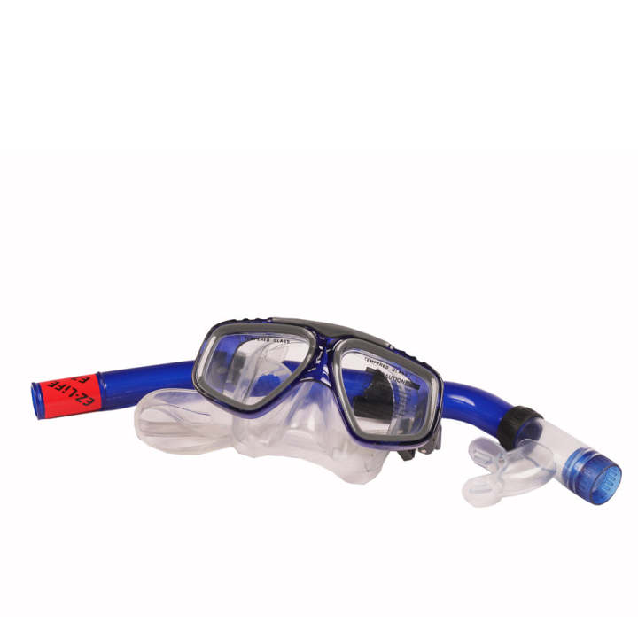 Toby's Sports | EZ Life Goggles & Snorkel Set Tempered Glass Snorkeling ...