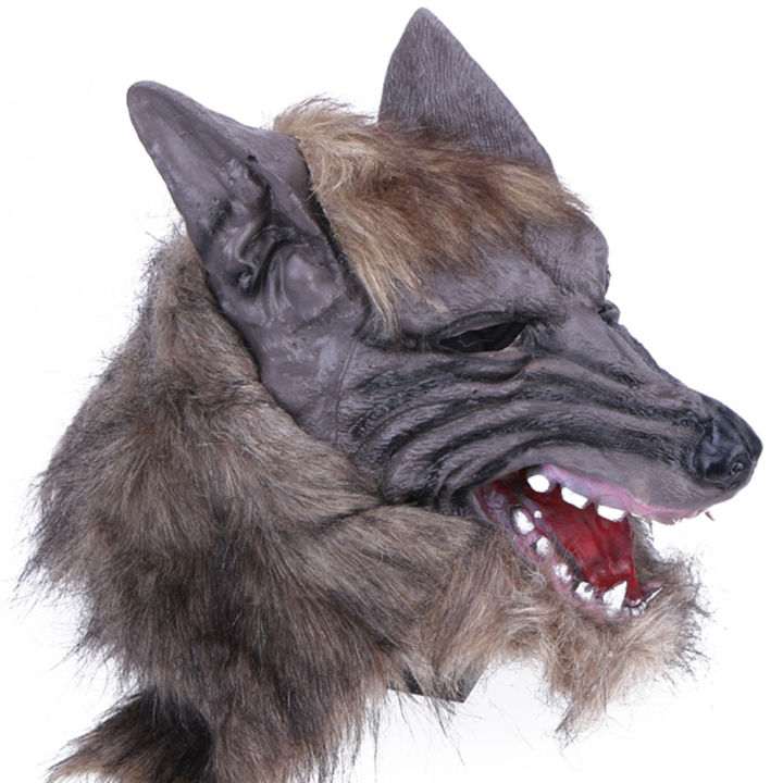 Halloween Creepy Rubber Animal Mane Werewolf Wolf Halloween Masquerade ...
