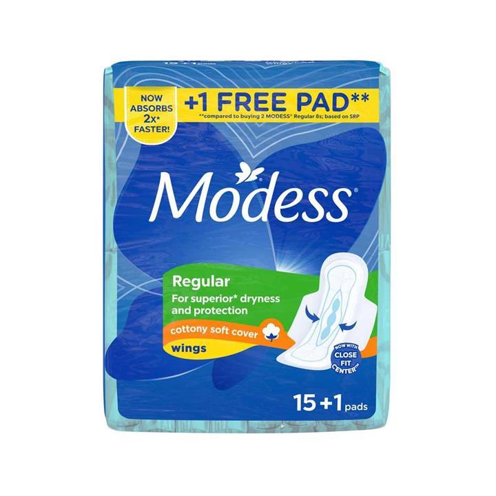 Modess Sanitary Pads Sulit Pack Regular Cottony Soft with Wings 15s + 1 ...
