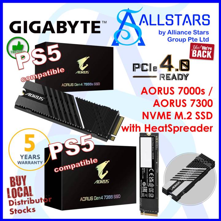 (ALLSTARS : Storage / PS5 / PS5 SSD PROMO) Gigabyte AORUS NVME M.2 SSD ...
