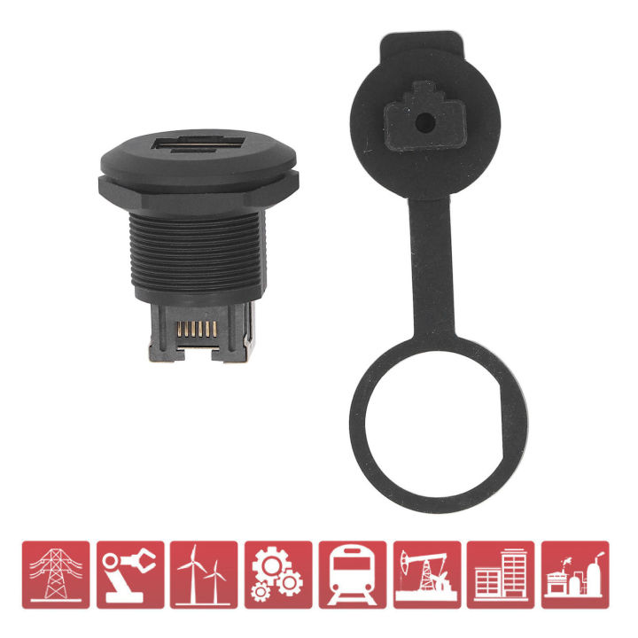 Panel Mount Pass Through Connector RJ45 Rugged Threaded Locking Design ...