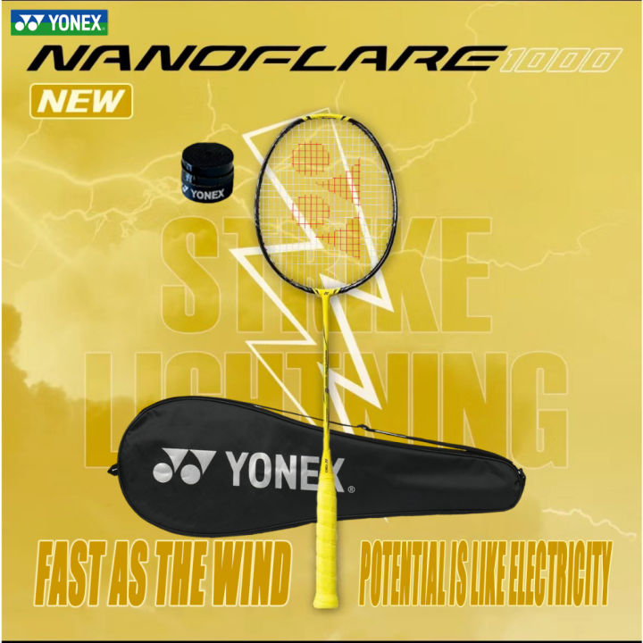 YONEX NANOFLARE 1000Z Badminton Racket Full Carbon 4U Ultra Light Single Speedy Attackin Strung ...