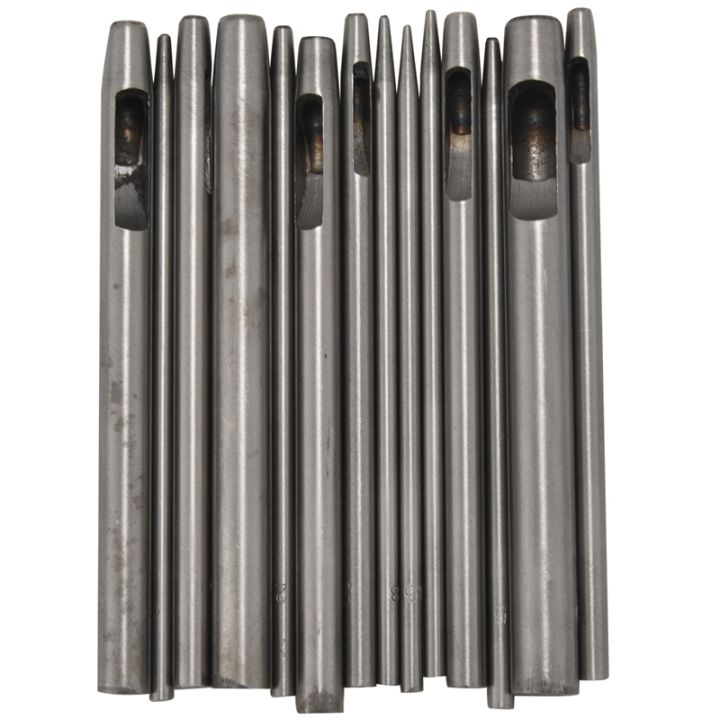 JJM MALL】-14Pcs Round Hollow Punch Set Leather Craft Punch Tool Hollow ...