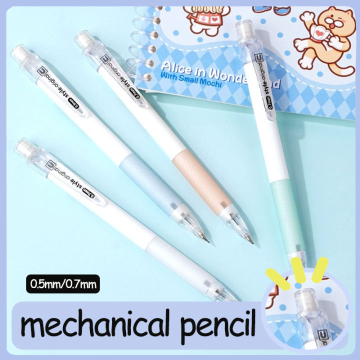 Pushing type student automatic pencil with eraser to write continuously ...