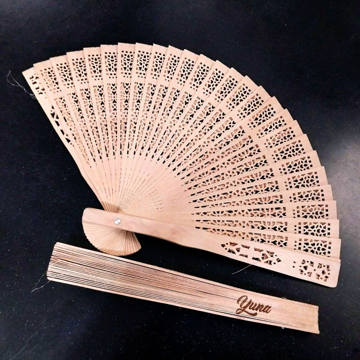 Classic Vintage Bamboo Folding Fan - Personalized Laser Engraved ...