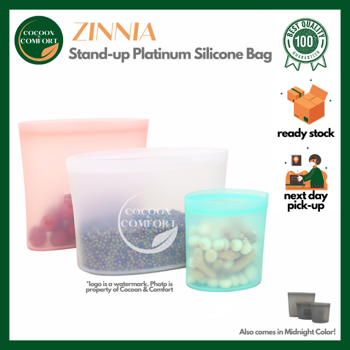 COCOON & COMFORT Zinnia Silicone Zip lock Reusable Eco Friendly Freezer ...