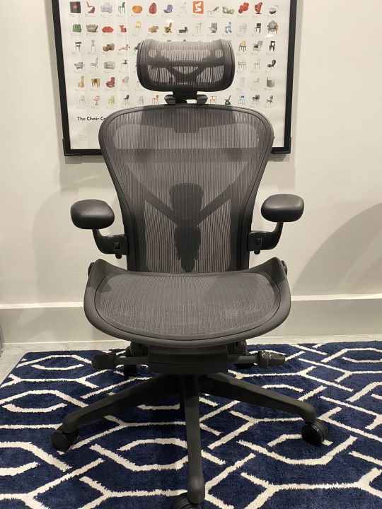 New Herman Miller Aeron Remastered Graphite Standard with OEM Headrest ...