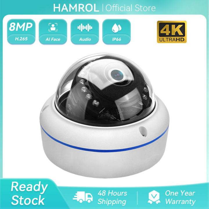 Hamrol 8MP 4K IP Camera Poe 5MP 4MP Face Detection CCTV Security ...