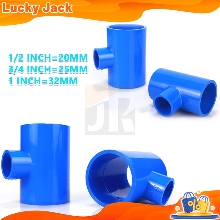 PVC Coupling Reducer Blue Tee Water Pipe Fittings 1/2inch To 1inch ...