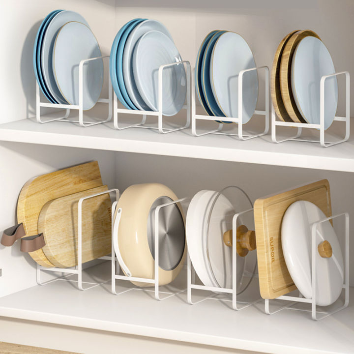 Plate Holder Upright Cabinet Organizer Pantry Dish Storage Stand Plate ...