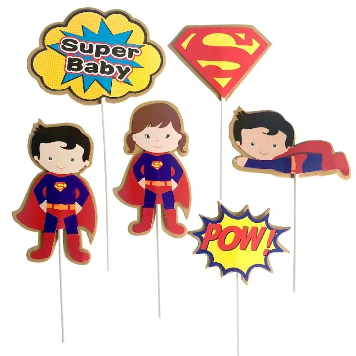 Superman Cartoon Cake Decoration Topper Cake Topper Happy Birtday Cake ...