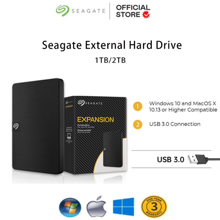 Seagate Expansion Portable Drive USB 3.0 1TB 2TB External Hard Drive ...
