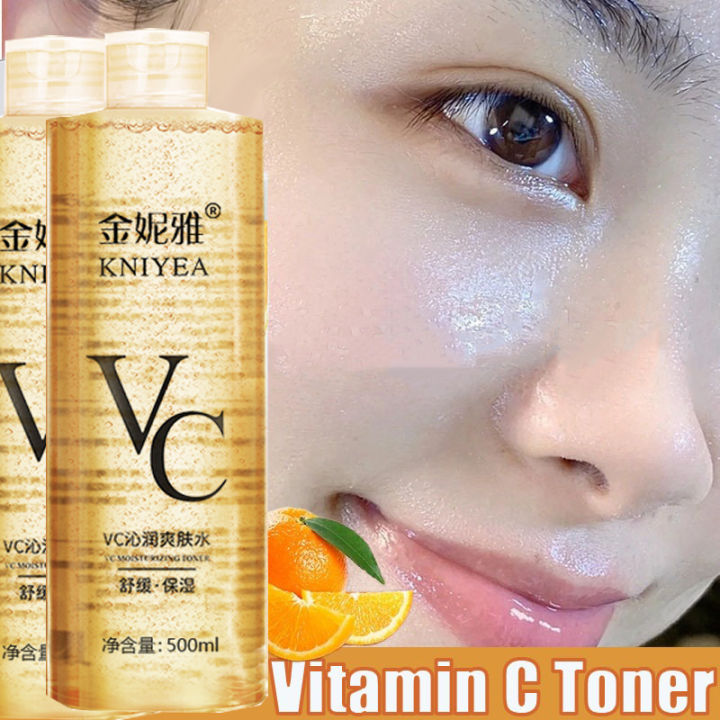 Vitamin C Toner Essence Whitening Hydrating Brightening Skincare Remove Melasma Melanin 500ML ...