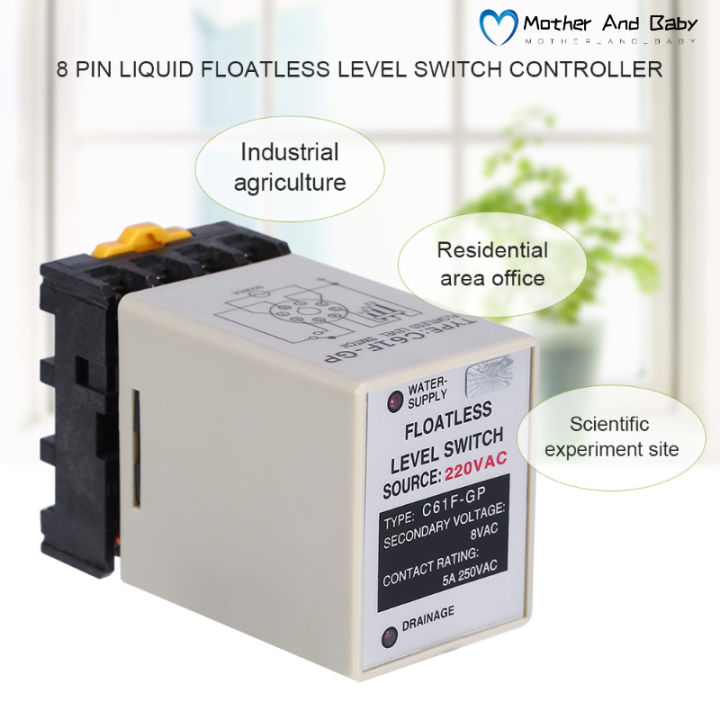 【Clearance Sale】C61F-GP AC220V 50/60HZ Liquid Floatless Level Switch Controller พร้อมฐาน ...