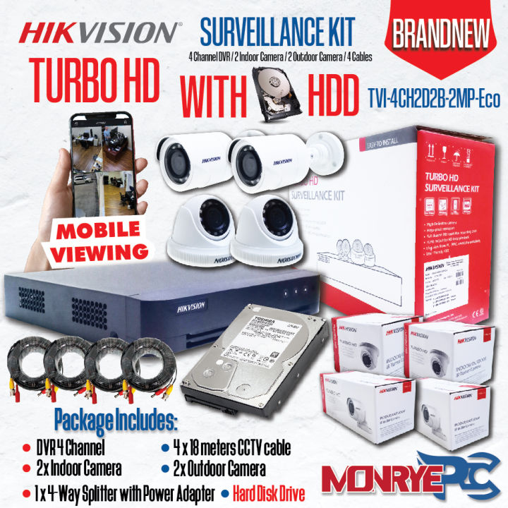 HIKVISION CCTV KIT / BRAND NEW DVR 4 Channel / WITH HARD DISK / 2 ...