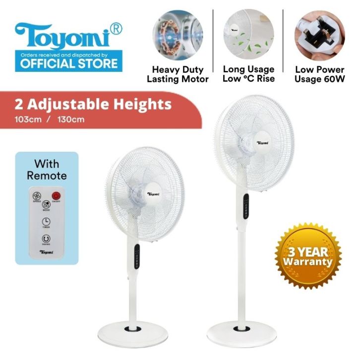 TOYOMI 16” 2-in-1 Adjustable Stand Fan FS 4088R | Lazada Singapore
