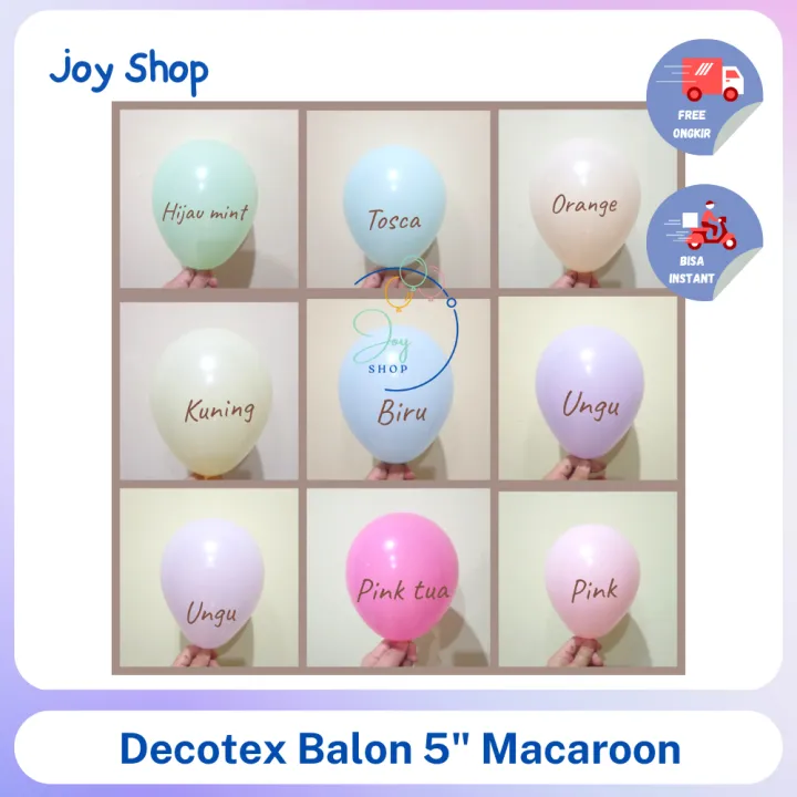 Balon Latex 5 inch Decotex 5" Macaron Pastel 1 pak isi 100 Pastel ...