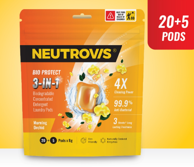 Neutrovis 3-IN-1 Detergent Laundry Pods (8g x 20+5 Pods) - Morning ...