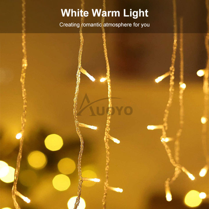 Auoyo LED Light Curtain Outdoor Waterproof Light Strip String Lights ...
