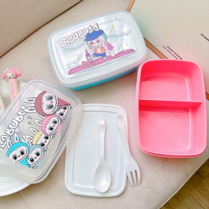 HomeHive Labubu lunch box with spoon and fork cartoon Pochacco kuromi ...
