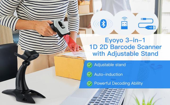 【👍👍👍Seller recommend & fast delivery】Eyoyo Wireless 2D Barcode Scanner ...