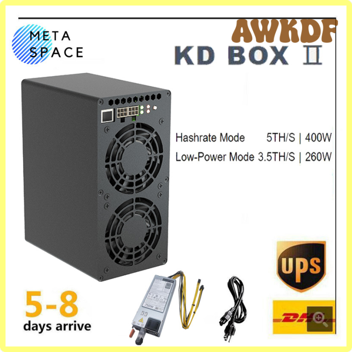 AWKDF กล่อง Goldshell KD 5TH II/S Hashrate 400W KDA Miner พร้อมตัวเลือก ...